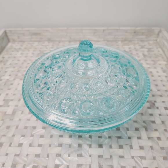 Indiana Glass | Storage & Organization | Windsor Aqua Candyjewelry Dish ...